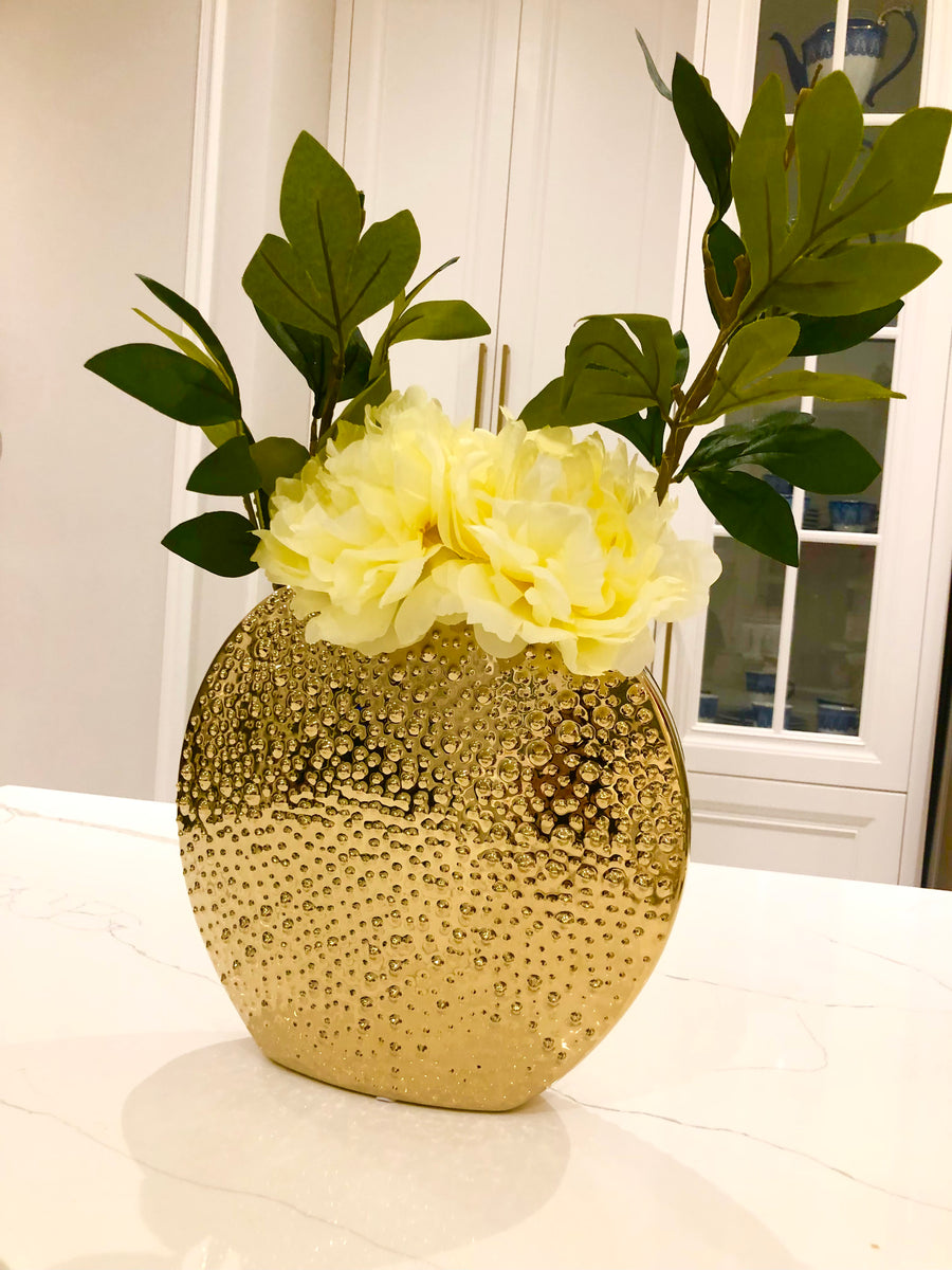 Gold Round Vase – Passion For Home Decor
